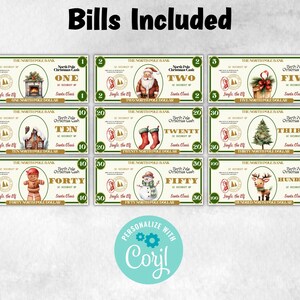 Printable Christmas Money, North Pole Dollar Bill, Stocking Stuffer ...