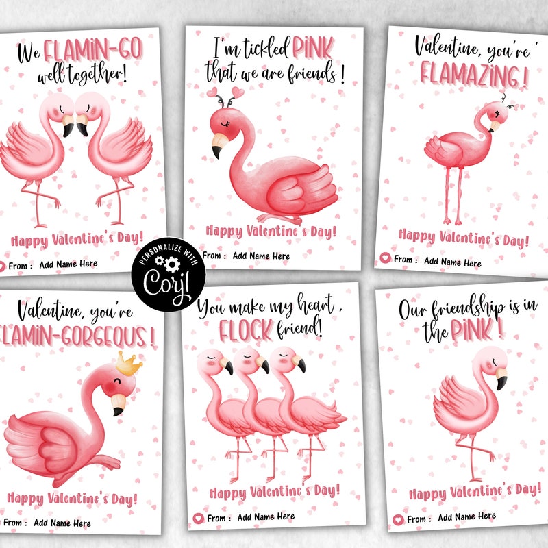 Flamingo Cards - Etsy