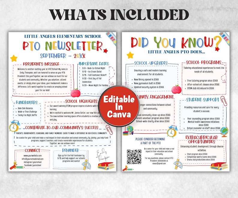 PTO PTA Flyer Bundle, Editable Membership Template, School Fundraiser ...