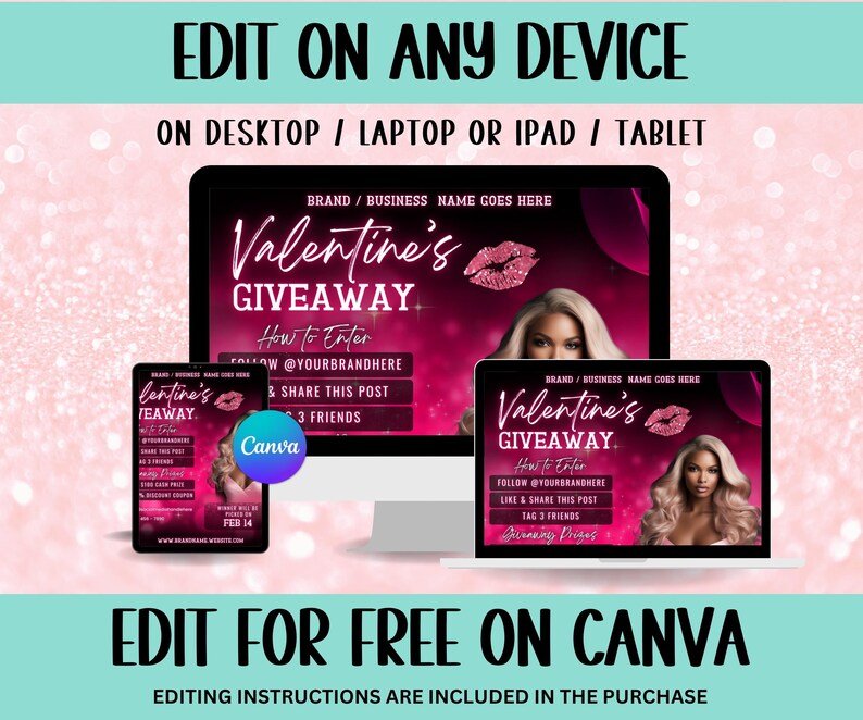 Enter to Win Raffle Flyer Valentines Day Prize I Valentines Giveaway ...