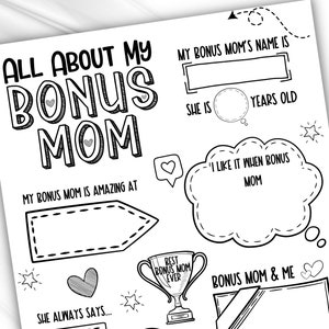 Gift From Kids for Aunt I Mother Day Printable | All About My Bonus Mom ...