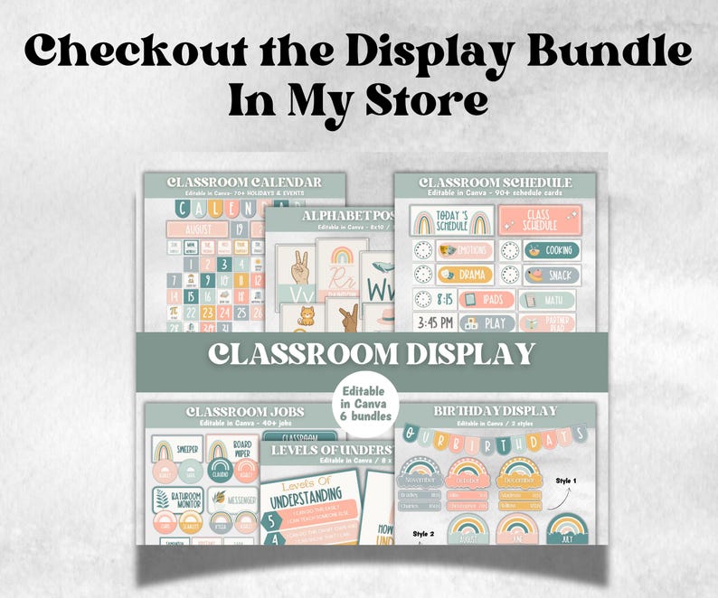 Classroom Birthday Display, Neutral Classroom Decor, Birthday Chart ...