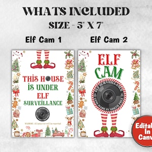 Printable Elf Cam, Elf Cam Sign, Santa Cam Letter, Editable Elf ...