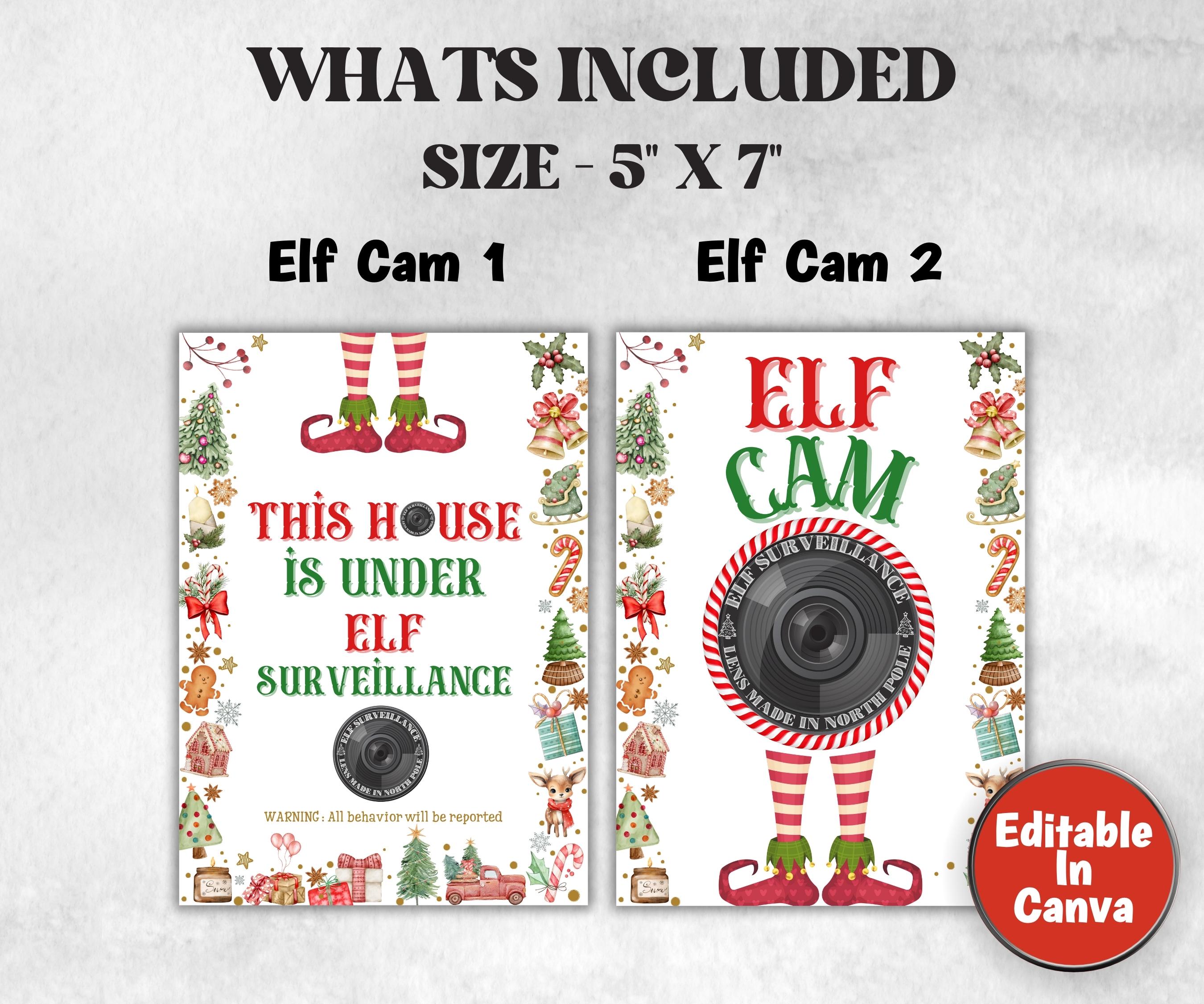 Printable Elf Cam, Elf Cam Sign, Santa Cam Letter, Editable Elf ...