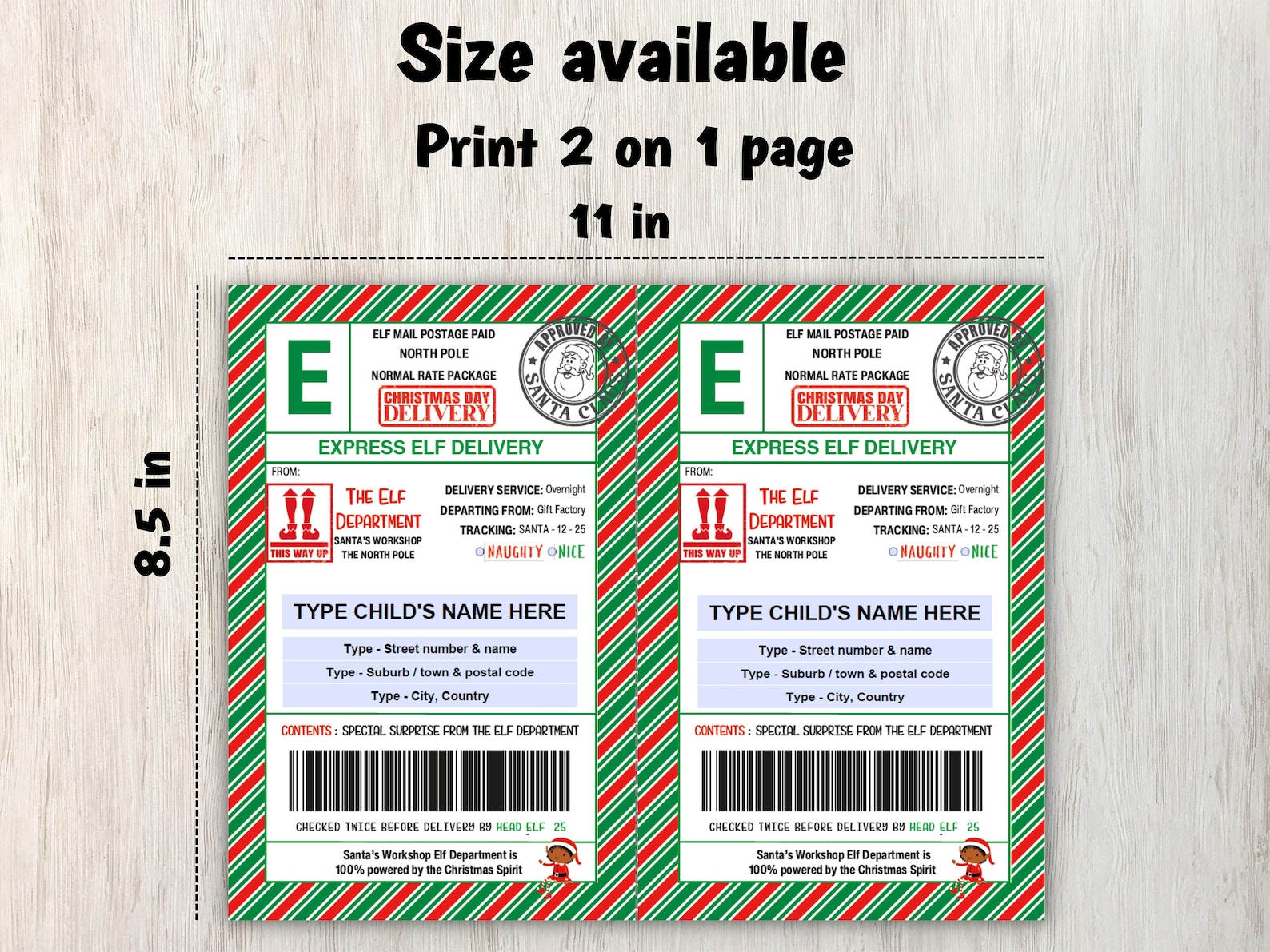 Sleigh Mail Label Elf Mail Elf Shipping Label Christmas - Etsy Canada