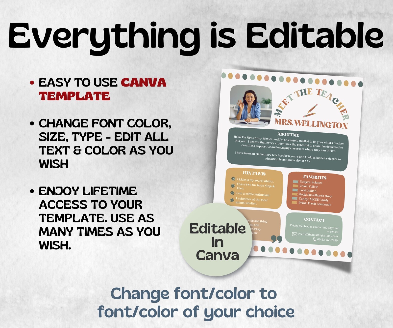 Editable Boho Meet the Teacher Canva Template, Editable Teacher ...