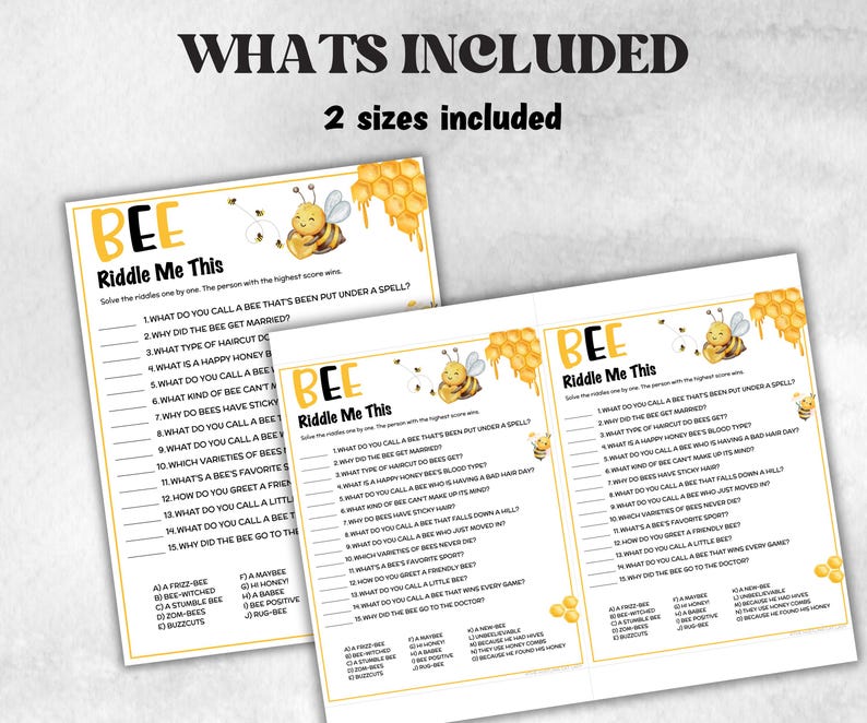 Bee Riddles Jokes, Summer Birthday, Honey Bee Game, Bee Trivia, Bee ...