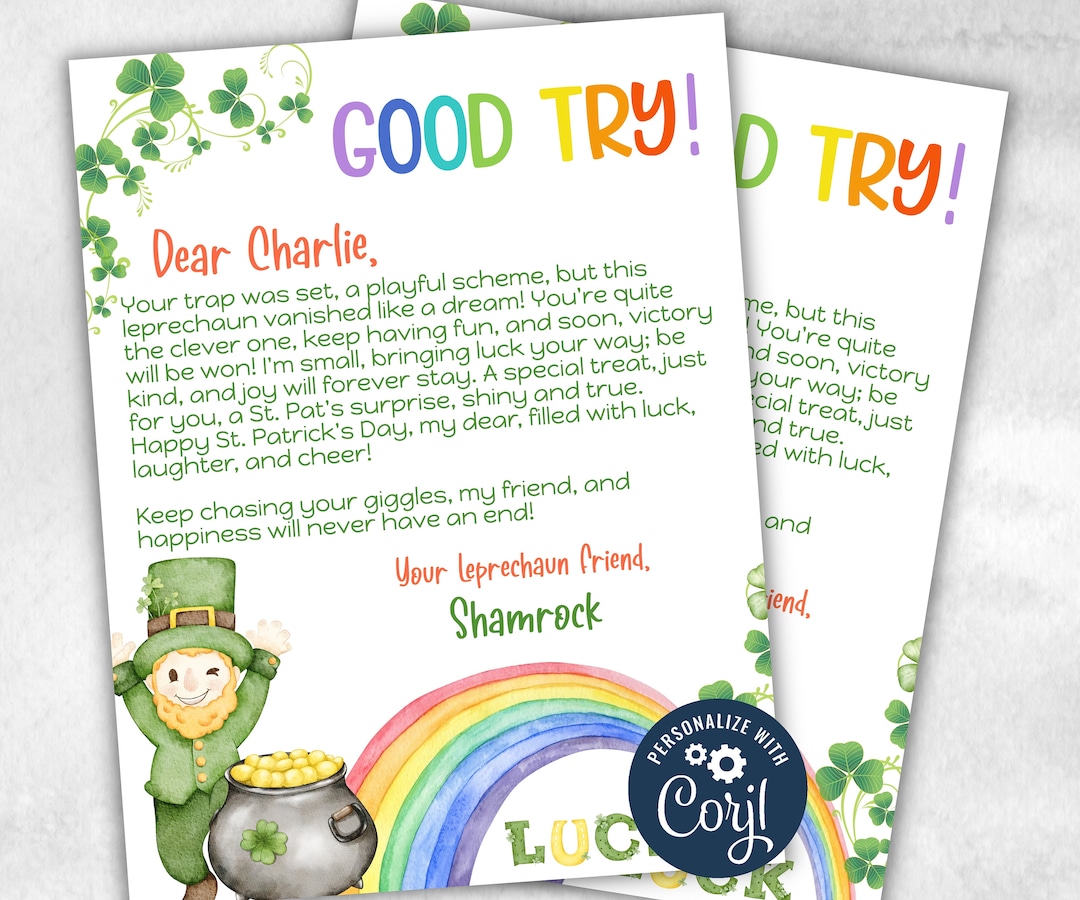 Diy Editable Letter Template | Letter From Leprechaun | Leprechaun Trap ...