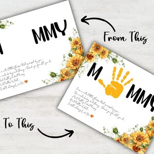 Sunflower Mother's Day Handprint I Mother's Day Keepsake I Mother's Day ...