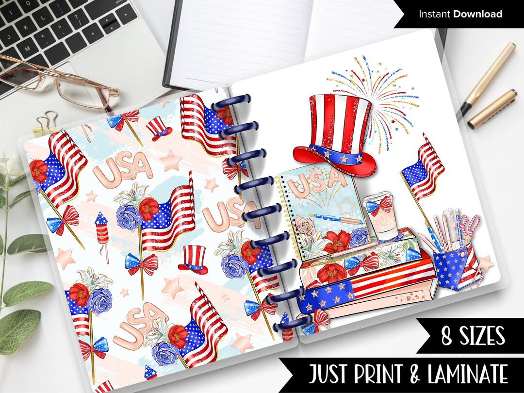 4th of July Planner Cover Printable I Fourth of July Planner Cover ...