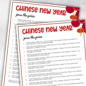 Chinese New Year Party Pass the Prize, Left Right Game, New Years ...