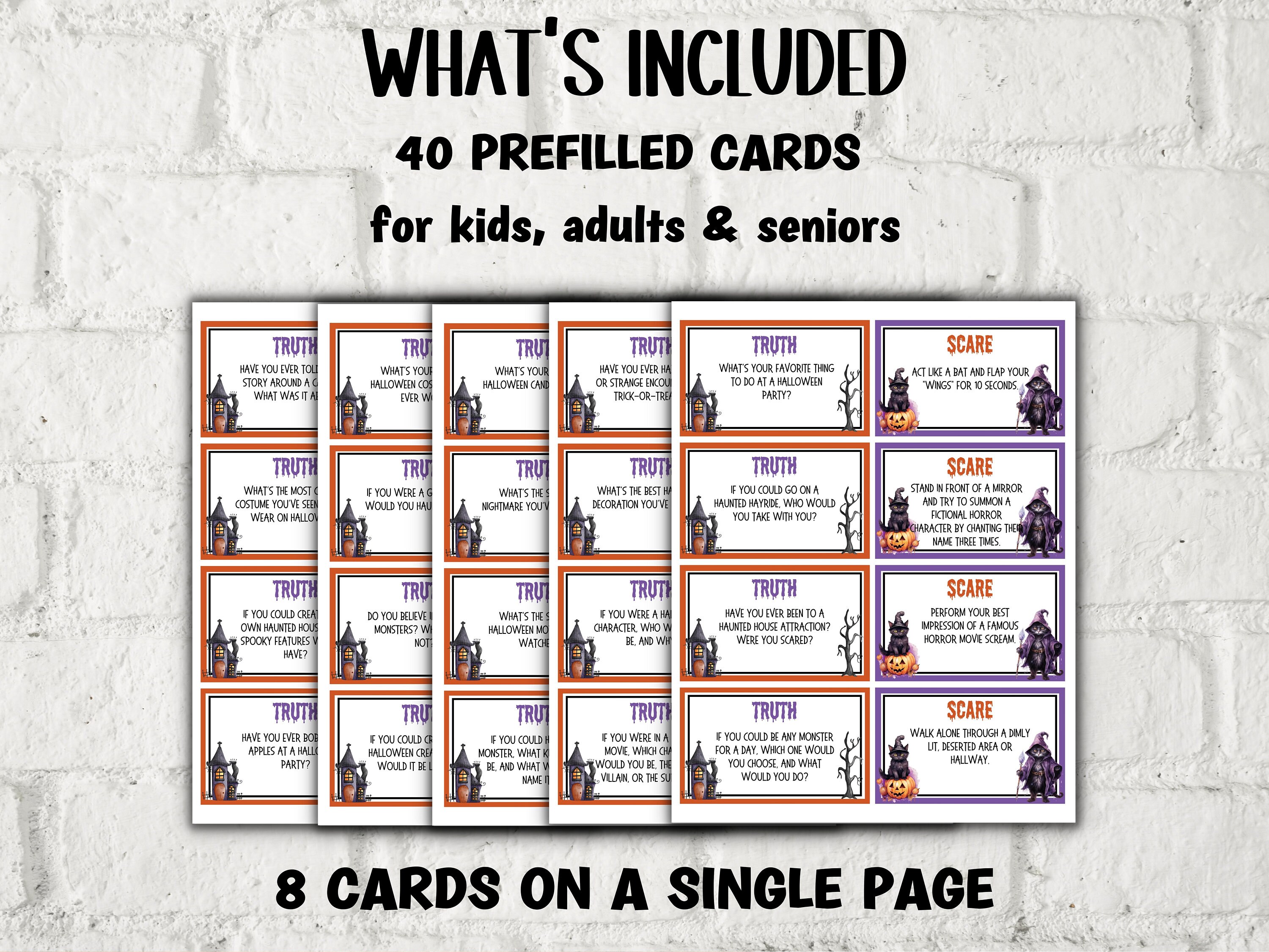 Truth or Scare I Halloween Party Game I Halloween Activities I - Etsy