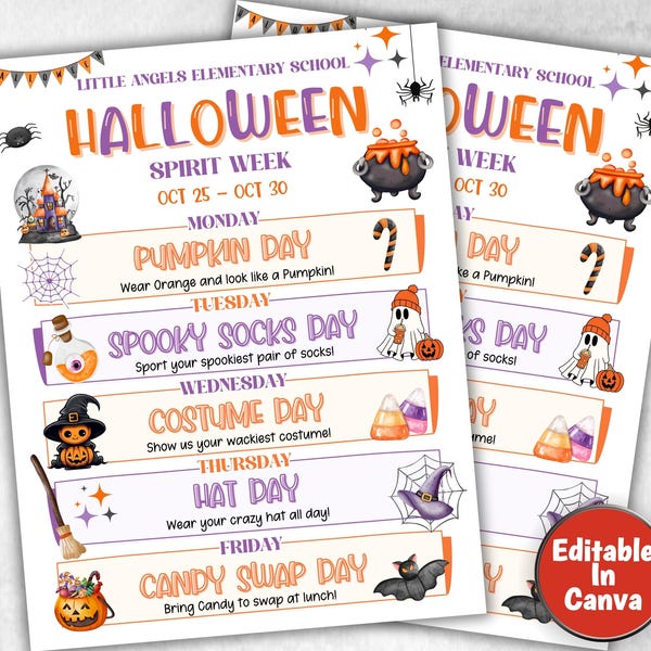 Halloween October Spirit Week - Etsy