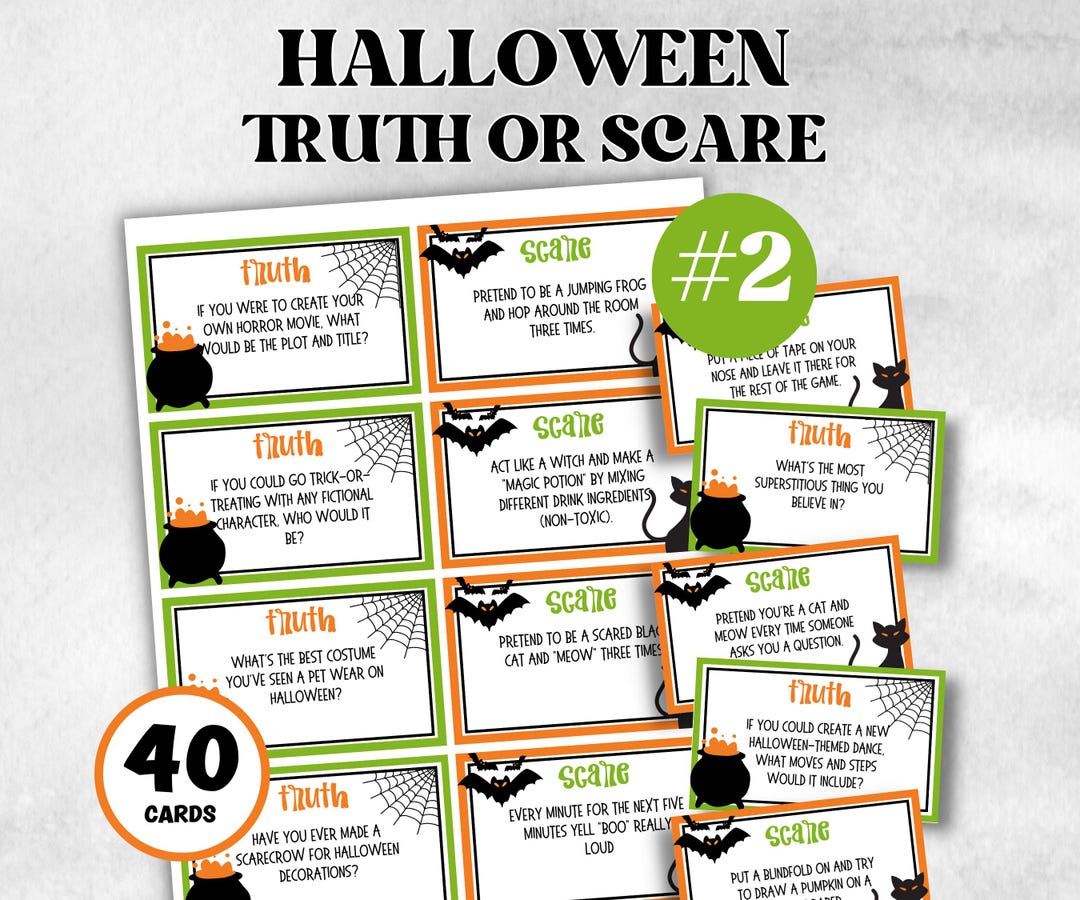 Truth or Scare, Halloween Party Game, Halloween Activities, Family Game ...