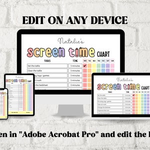 Screen Time Tracker | Limit Screen Time | Screen Time Chore Chart ...