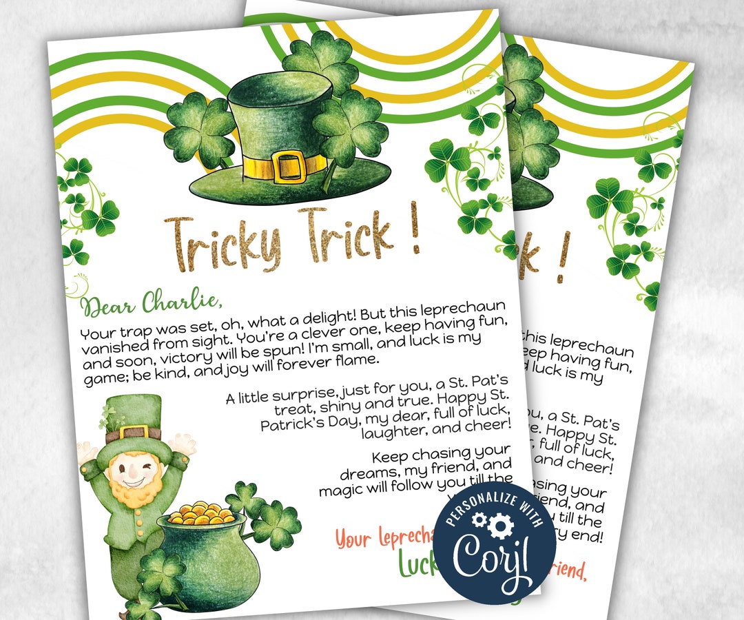 St Patricks Game Letter I St Pattys I Leprechaun Note Printable ...