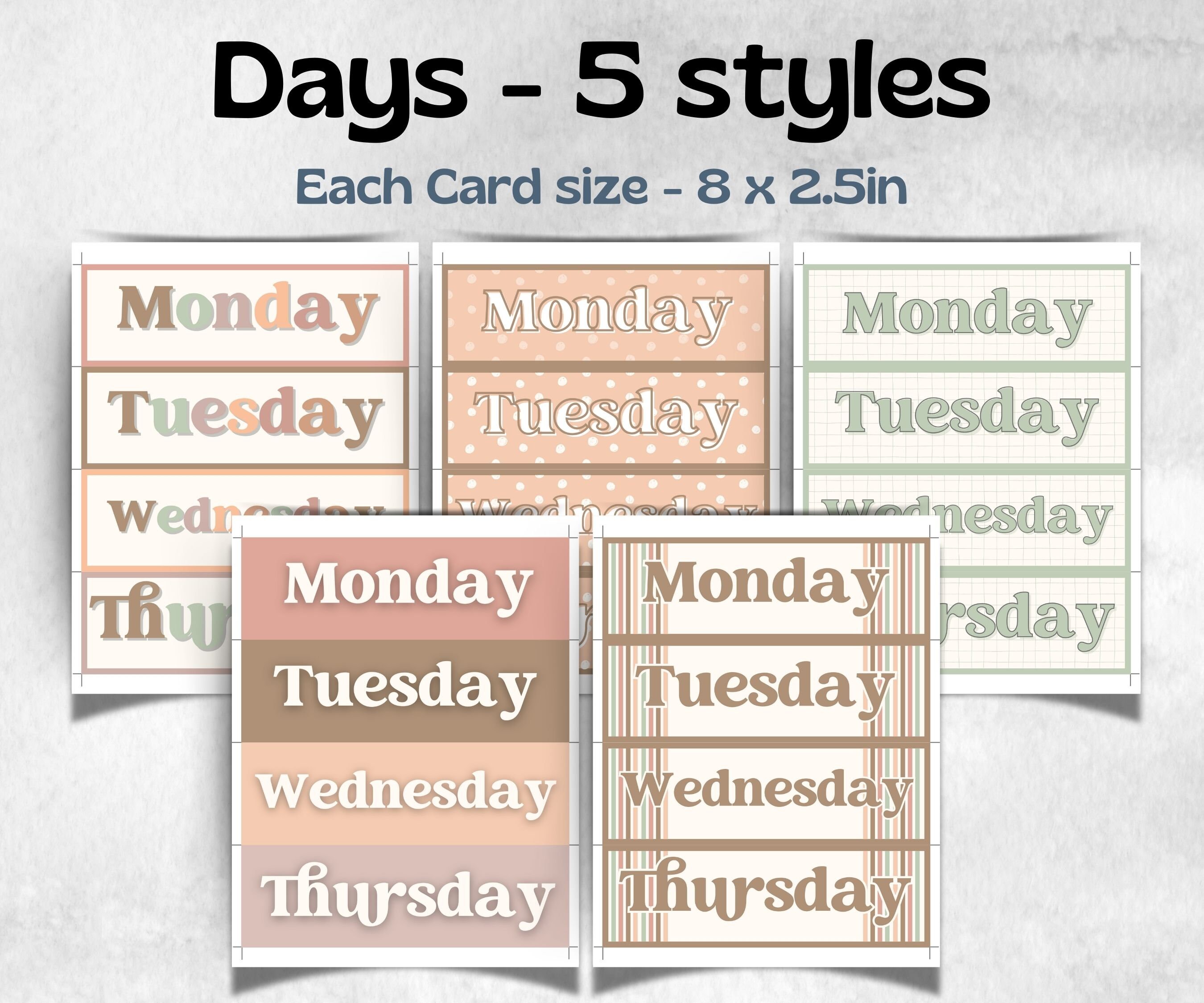 Neutral Classroom Printable Calendar, Classroom Flip Calendar, Back to ...