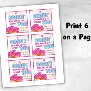 Donut Know Teacher Appreciation Treat Tag, End of Year Snack Tag ...