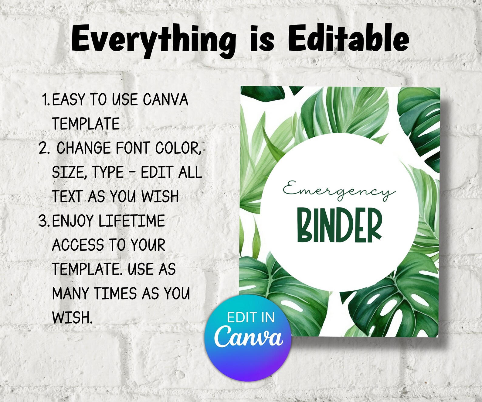 Tropical Leaves School Binder Cover I Classroom Printable I Teacher ...