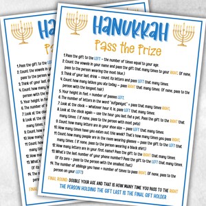 Hanukkah Pass the Prize, Custom Game for Holiday Parties, Fun Family ...