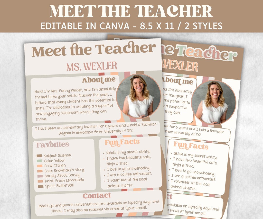 Teacher Introduction, Editable Meet the Teacher Template, Back to ...
