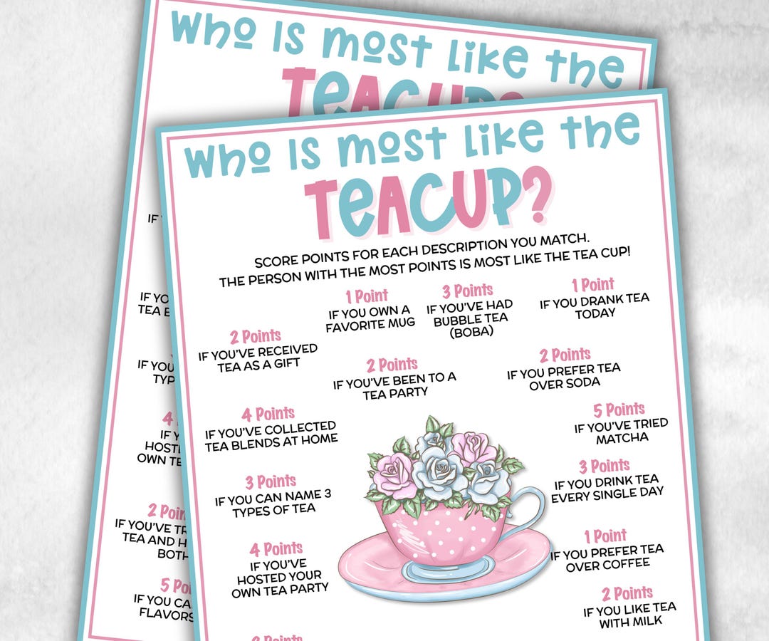 Who is Most Like the Teacup, Womens Ministry Game, Mothers Day Tea ...