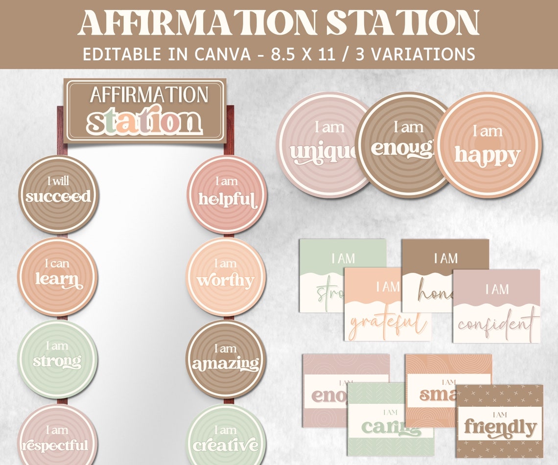 Class Student Affirmation Decor, Affirmation Station, Mirror Display ...