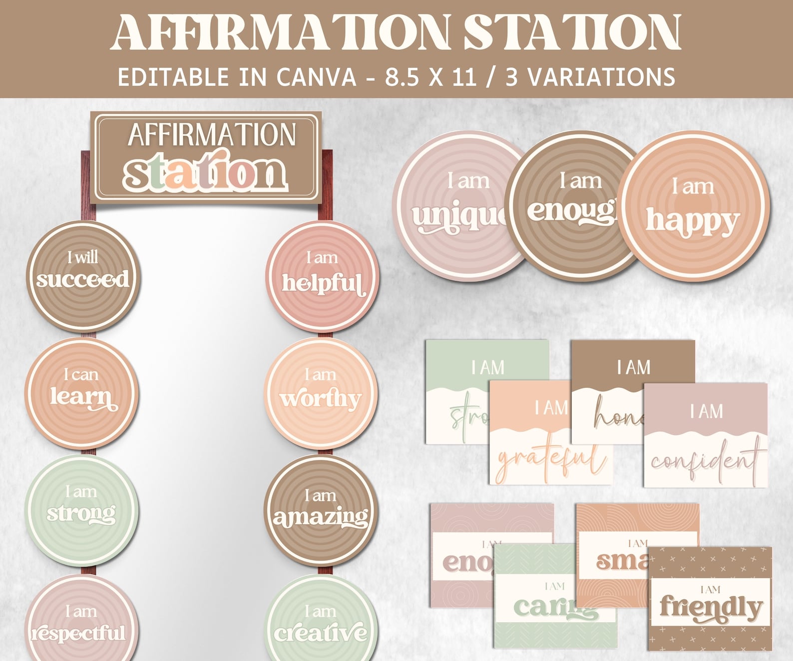 Class Student Affirmation Decor, Affirmation Station, Mirror Display ...