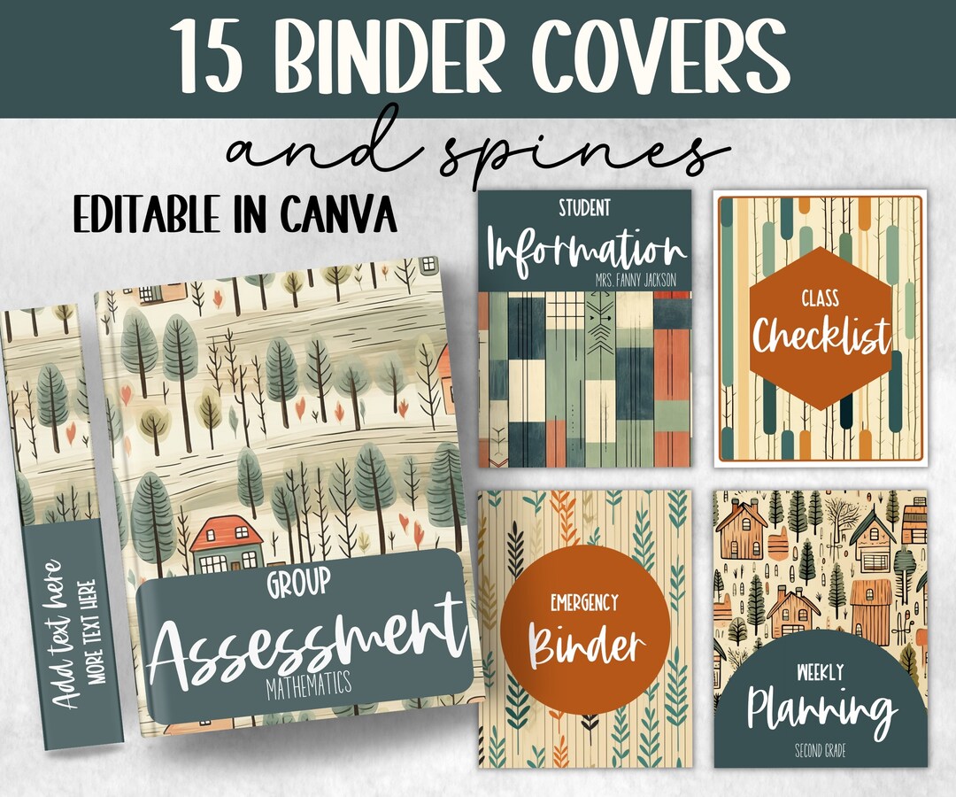 Rustic School Binder | Printable Binder Covers | Teacher Binder ...