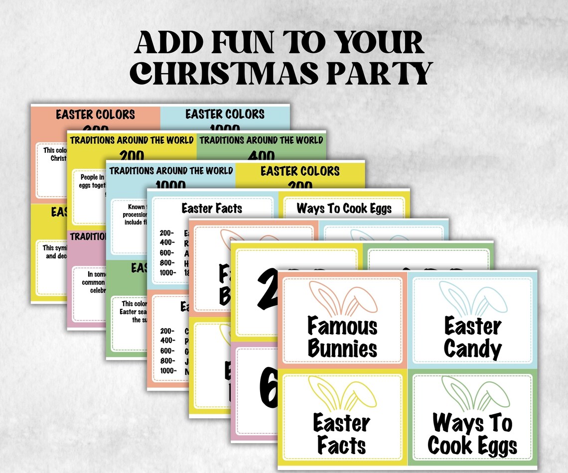 Easter Jeopardy Printable Trivia Game, Easter Family Feud, Office ...