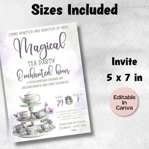 Editable Halloween Tea Party Invite, Halloween Bridal Shower, Witch Tea ...