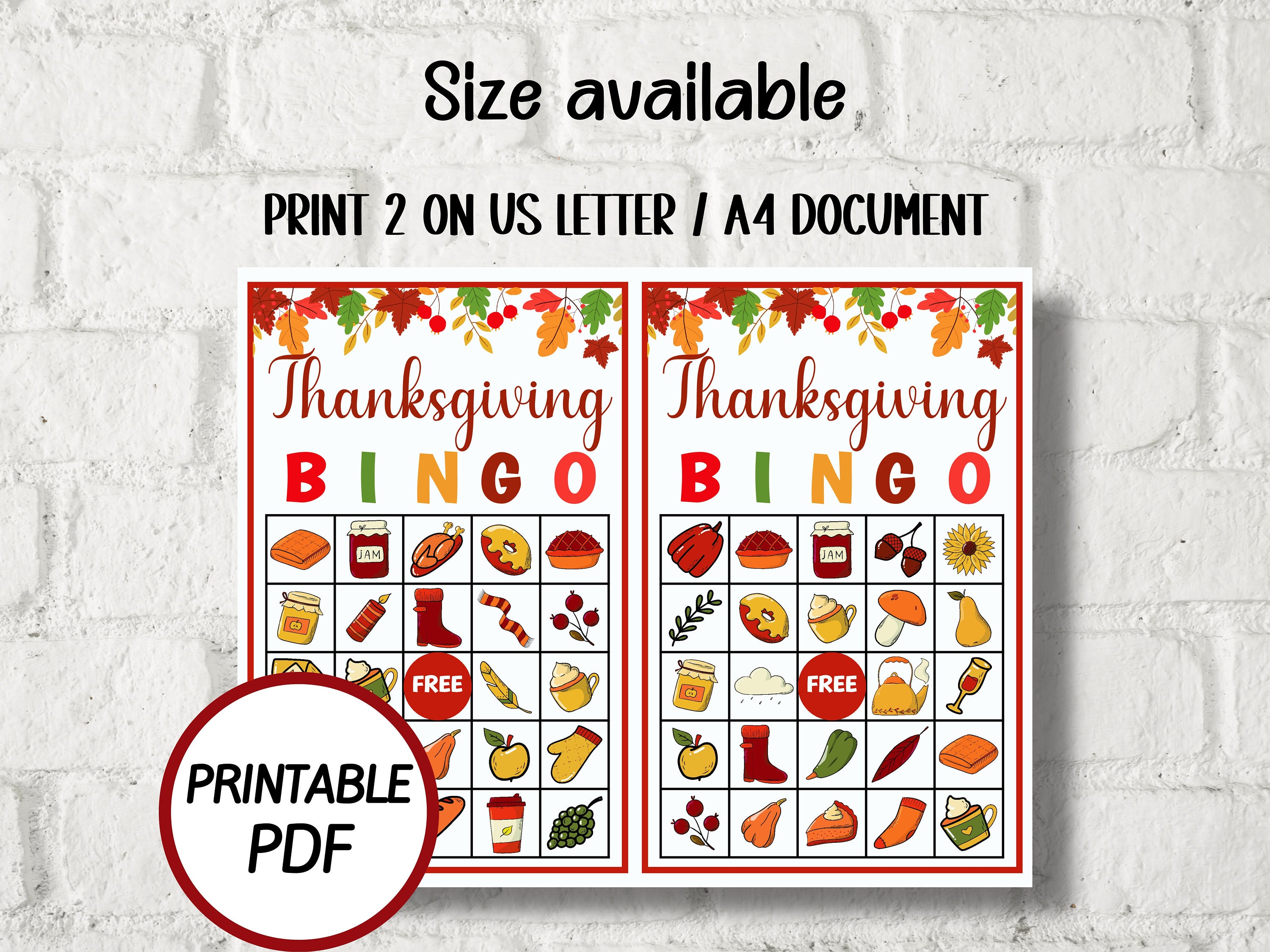 Thanksgiving Bingo Set I Bingo Game for Kids I Printable Fall - Etsy