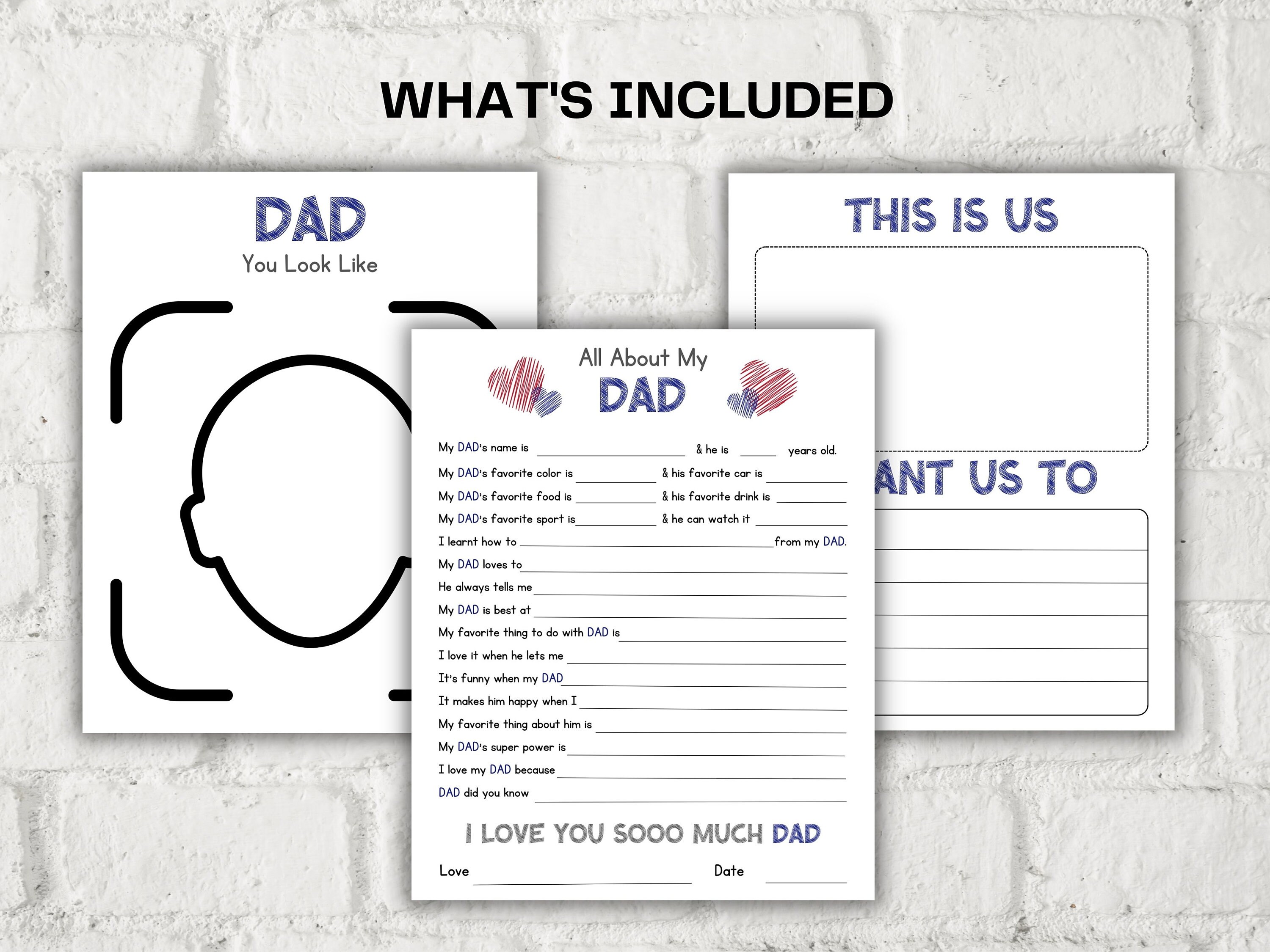 All About My Dad Fill in the Blank I Father's Day Gift I - Etsy