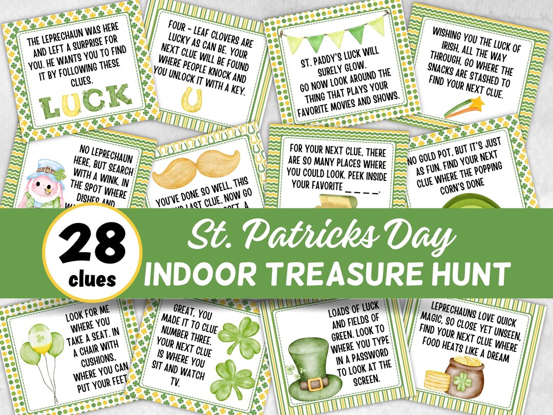 Leprechaun Scavenger Hunt Game | St Patty Day Game I Letter From ...
