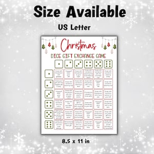 Christmas Gift Exchange Dice Game, Printable Icebreaker, Pass the ...