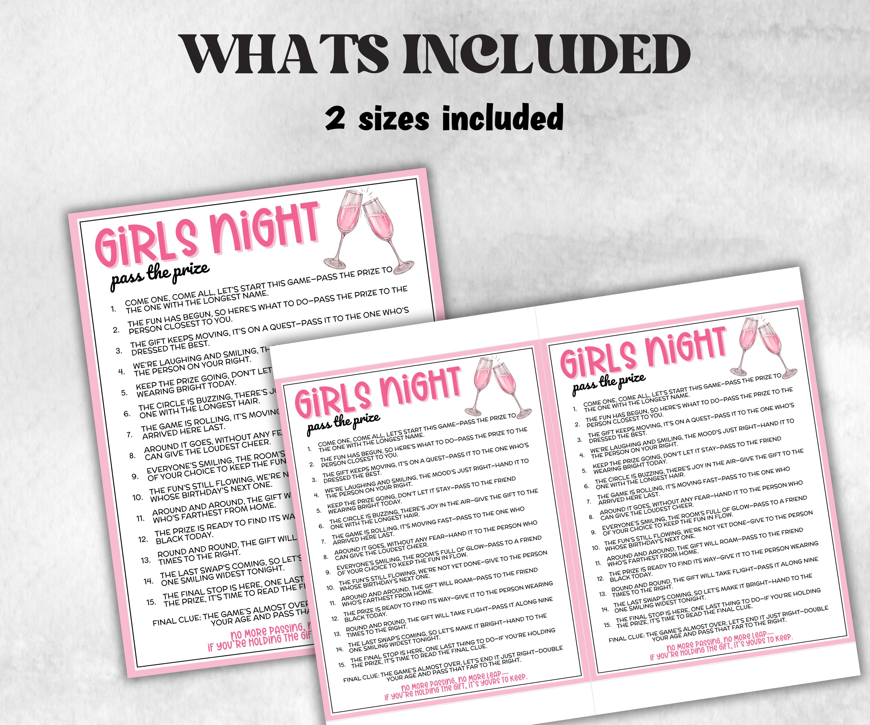 Girls Night Pass the Prize, Left to Right Game, Girl Friends, Ladies ...