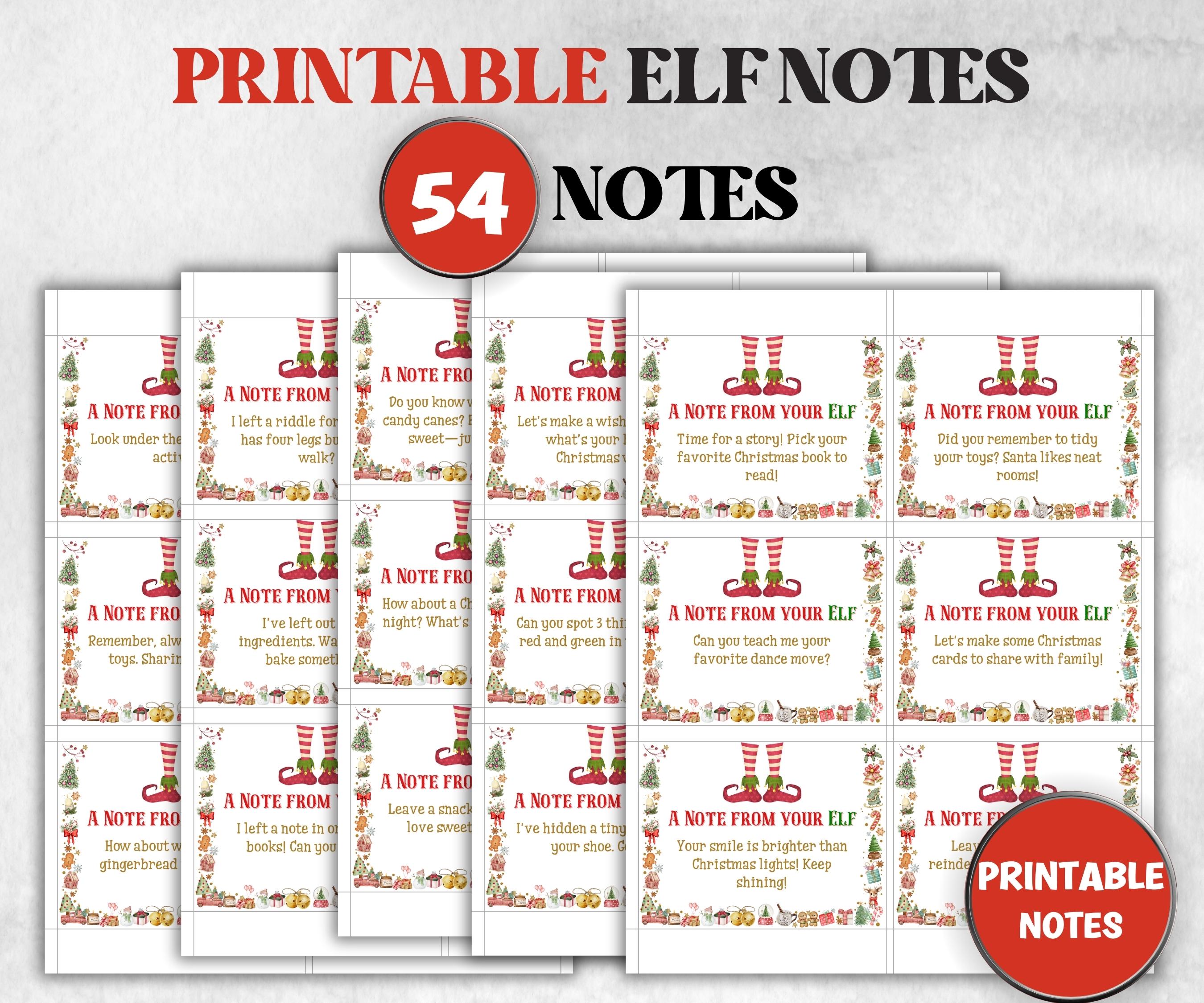 Editable Elf Notes, Printable Christmas Activities, Note From Your Elf ...