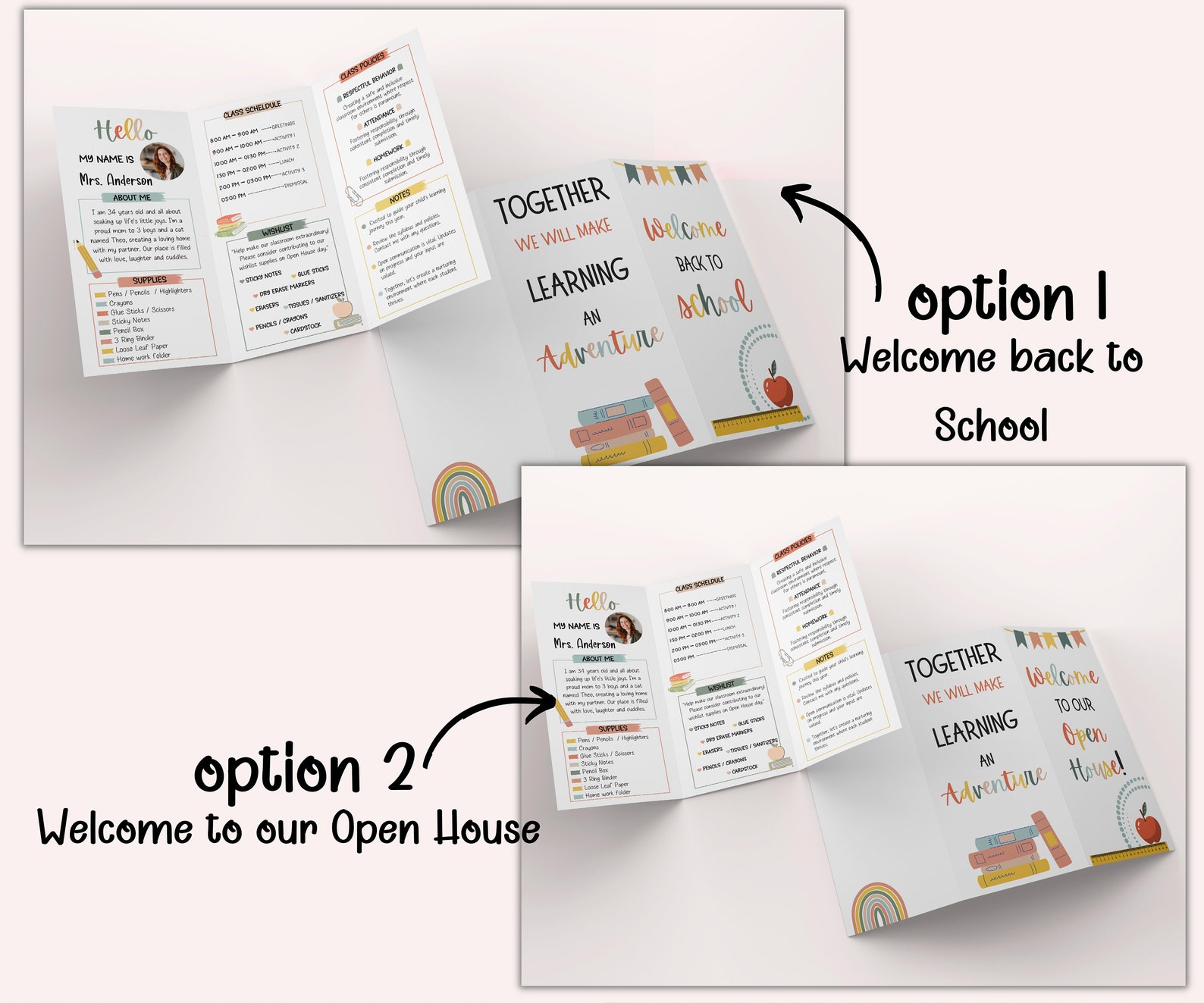 Open House Template Editable I I Meet the Teacher Trifold Brochure I ...