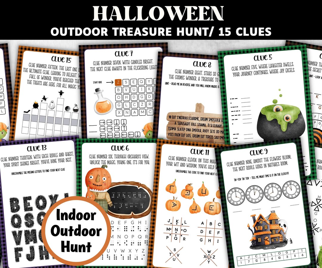 Halloween Indoor Outdoor Treasure Hunt for Teens, Scavenger Hunt, Party ...
