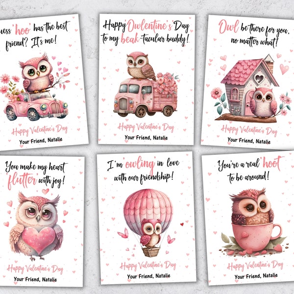 Owl Valentine Card - Etsy