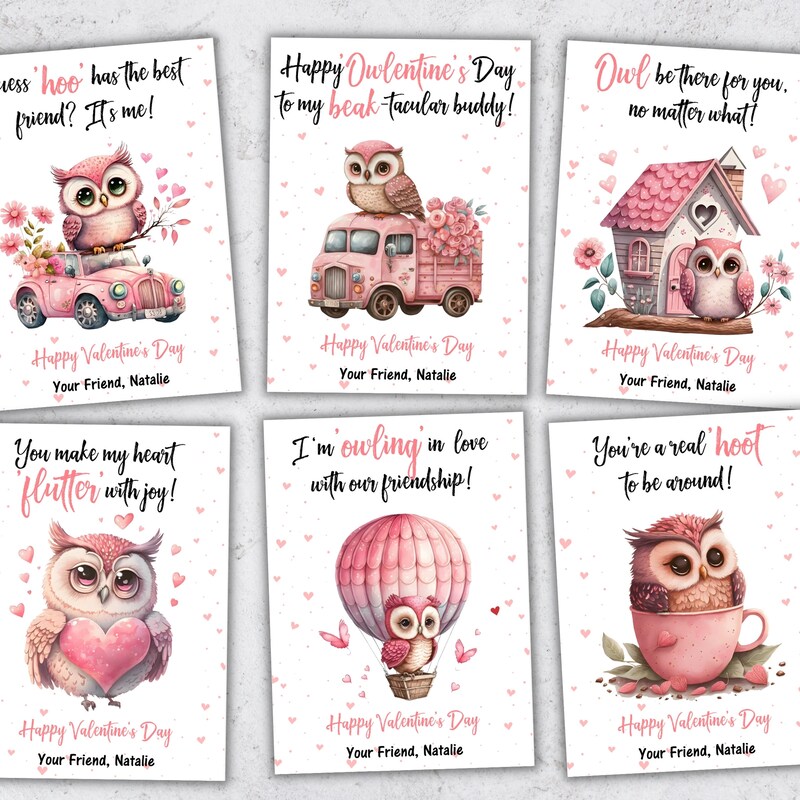 Owl Valentine Card - Etsy