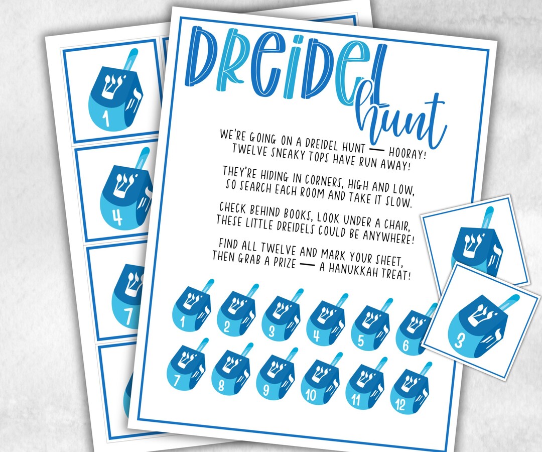 Dreidel Scavenger Hunt, Exciting Interactive Hanukkah Game for Kids ...