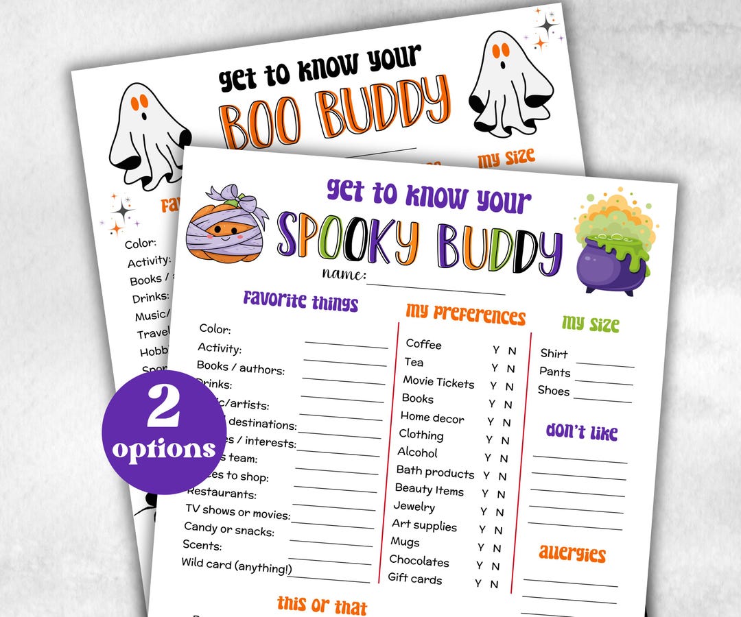 Boo Buddy Survey, Questionnaire, Youve Been Booed, Boo Basket, Work ...