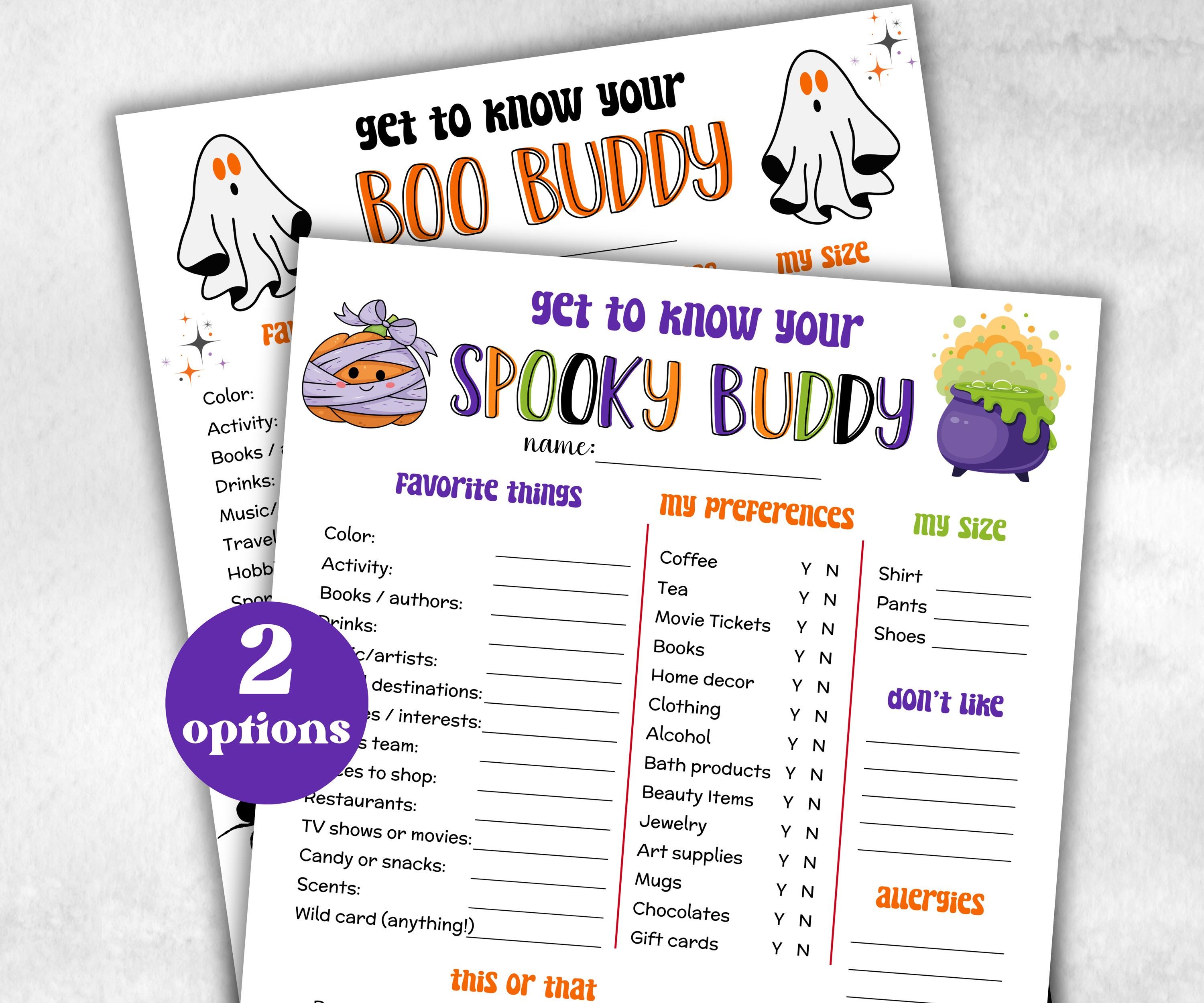 Boo Buddy Survey, Questionnaire, Youve Been Booed, Boo Basket, Work ...