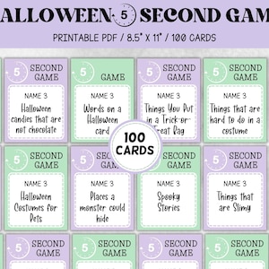 Spooky Party Activity, Halloween 5 Second Game, Family Fun Night, Fast ...