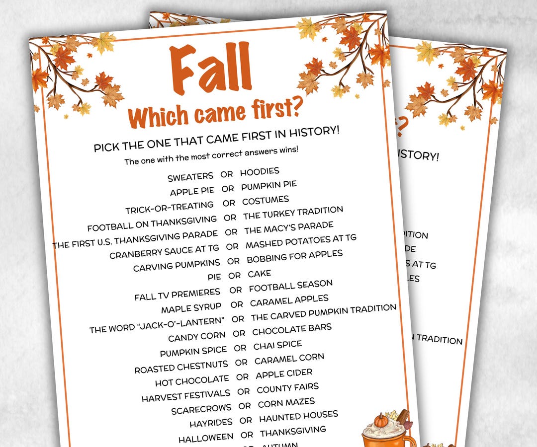 Fall Which Came First, Fall Season, Autumn Match Uptrivia Game ...