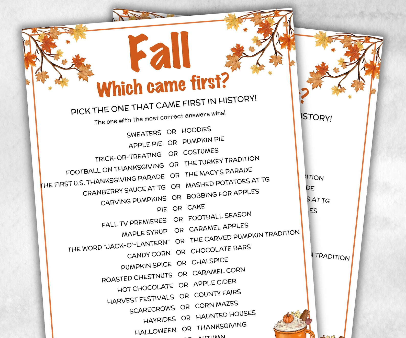 Fall Which Came First, Fall Season, Autumn Match Uptrivia Game ...