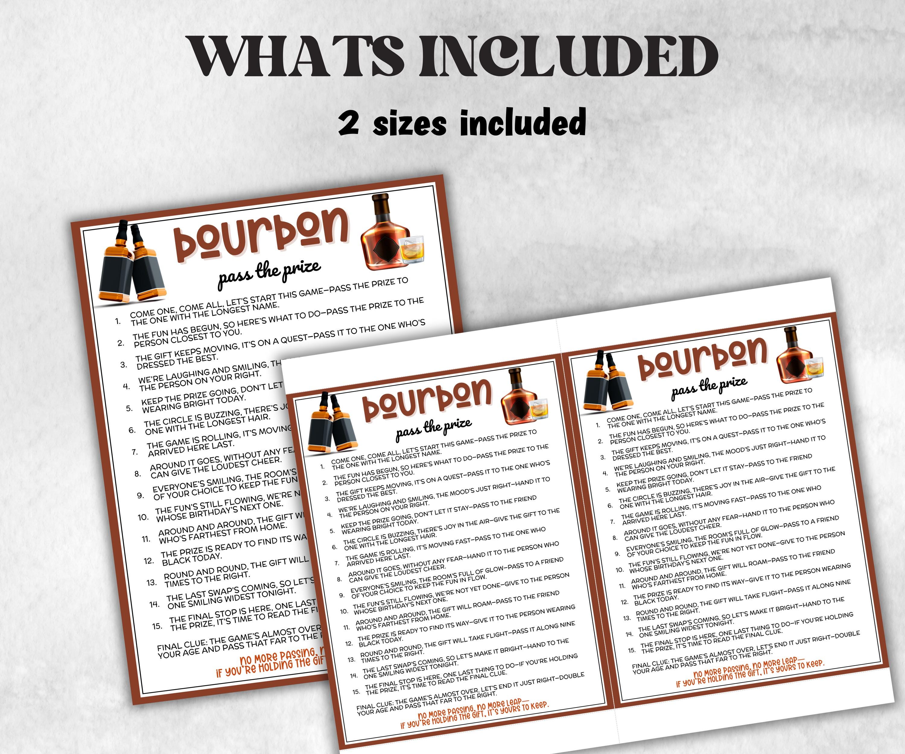 Bourbon Party Pass the Prize, Left Right Game, Themed Birthday, Girl ...