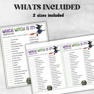 Halloween Witch Trivia Match up Activity, Party Game, Halloween Trivia ...