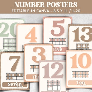 Boho Classroom Visuals, Shape Posters, Skip Counting, Affirmation ...